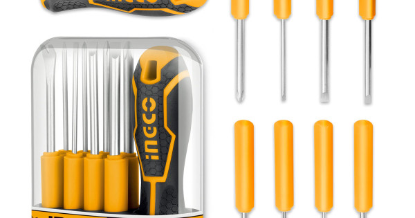 INGCO AKISD0901 9 Pcs Interchangeable Screwdriver Set